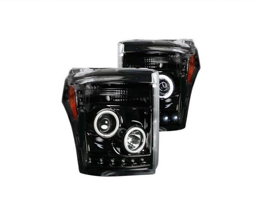 Recon for 11-16 F250/F350/F450/F550 Black/Smoke Projector Headlights ...