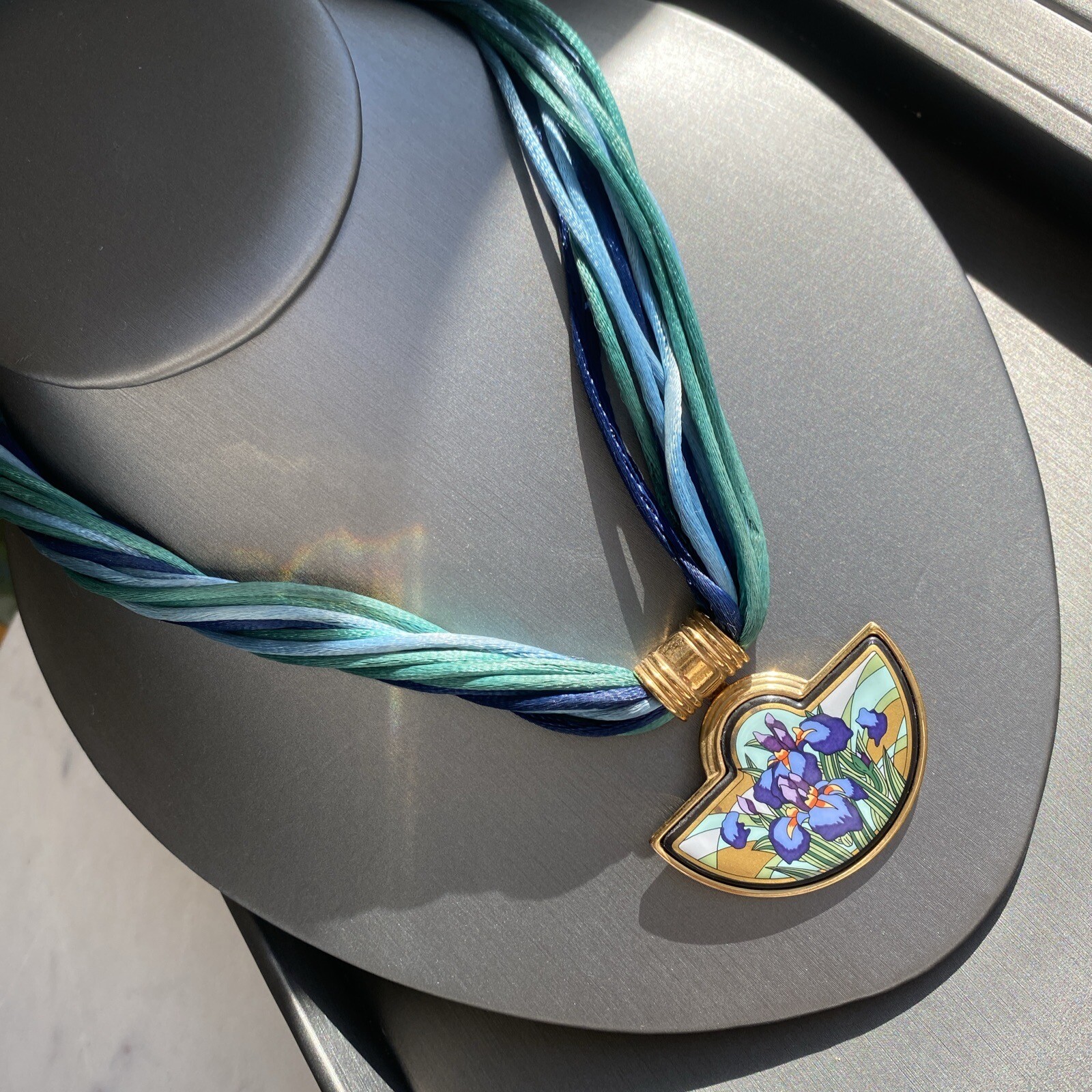 Vincent Van Gough Irises Michaela Frey 24K Gold Plated Enamel Pendant ...