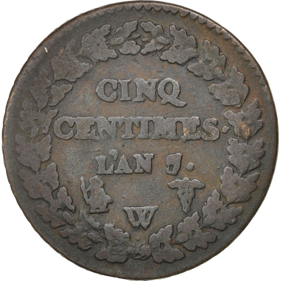[#43358] Coin, France, Dupré, 5 Centimes, 1798, Lille, VF, Bronze, KM ...