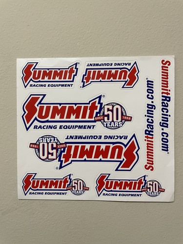 SUMMIT RACING EQUIPMENT 50 YEARS vintage racing sticker/decal sheet | eBay
