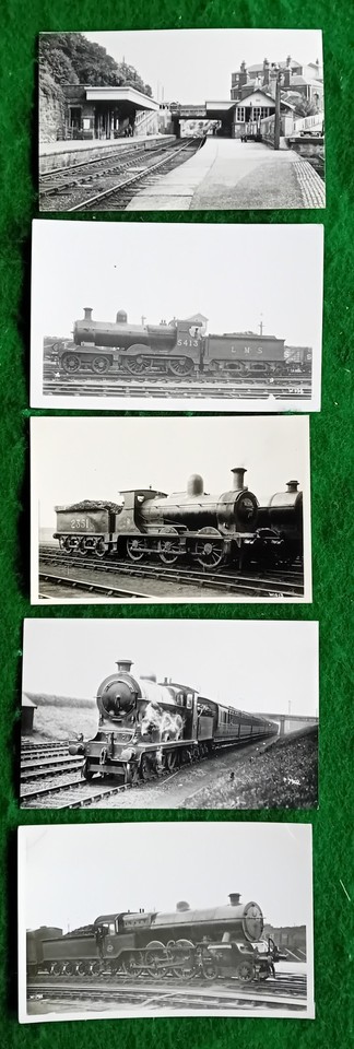 COLLECTION OF 30ish RAILWAY PHOTOGRAPHS/POSTCARDS LOCOMOTIVES STATIONS ...