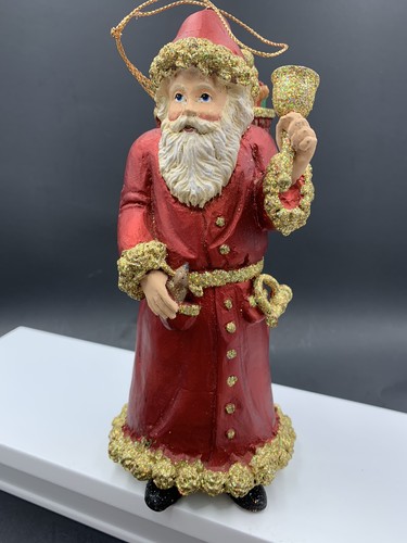 Father Christmas Santa Large Glitter and Red Ornament/Figurine | eBay