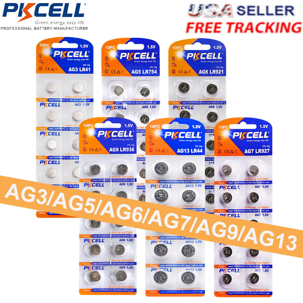 10X LR44 LR41 AG5 AG6 AG7 AG9 Button Cell 1.5V Alkaline Calculator ...