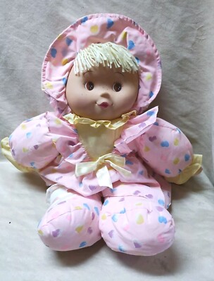 *Large* Vintage Cuddle Wit DOLL 24" Plush Vinyl Face Yellow Jumbo Brown ...