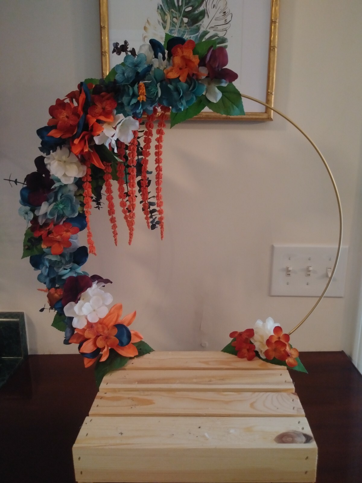 19" HANDMADE, FLORAL RING, WEDDING CAKE STAND, WITH MATCHING RING ...