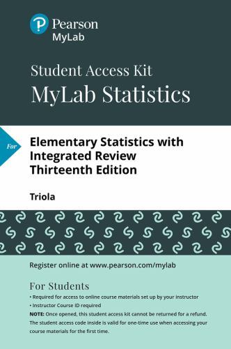 Elementary Statistics -- MyLab Statistics with Pearson eText by Triola ...