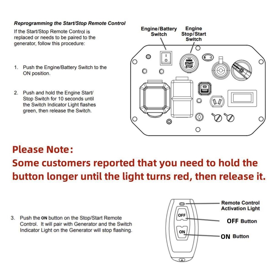 Remote Control for Predator 5000-Watt Dual Fuel Inverter Generator ...