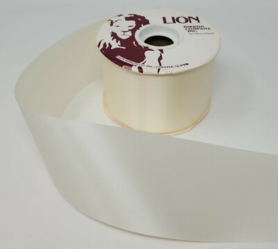 NEW Lion Offray Ivory Satin Acetate Craft Ribbon 2-5/8" x 50 YDS Roll ...