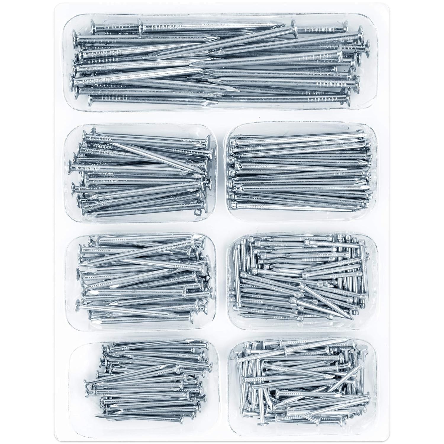 400pcs Hardware Nails Assortment Kit, Picture Hanging Nails, Galvanized ...