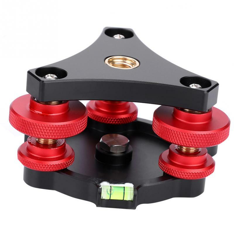 US LP-64 Camera Tripod Head Leveling Base Aluminum Alloy Triple-wheel ...