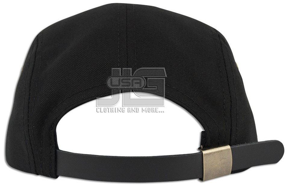 5 Panel Solid Camo Strap-back Adjustable Leather Strap Cap Hat JLGUSA ...