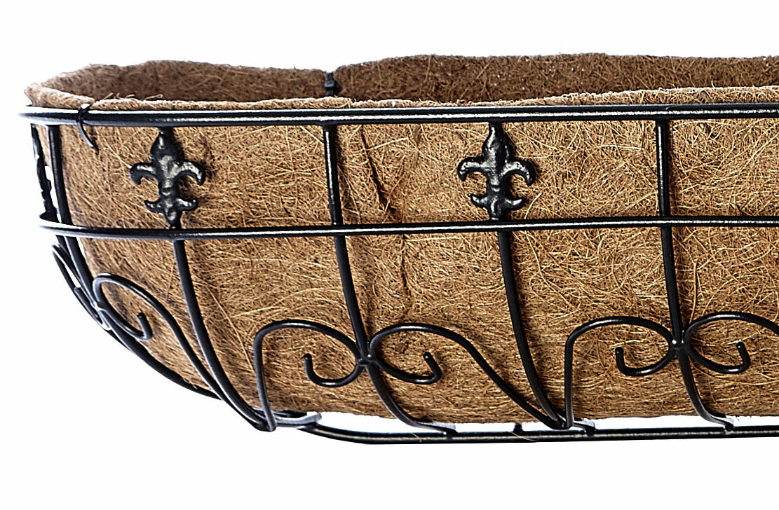 Wall Trough Planter Garden Window Box Basket Boxes Large Fleur de lys ...