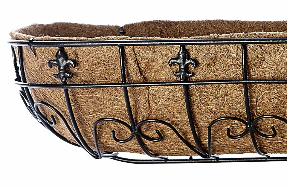 Wall Trough Planter Garden Window Box Basket Boxes Large Fleur de lys ...