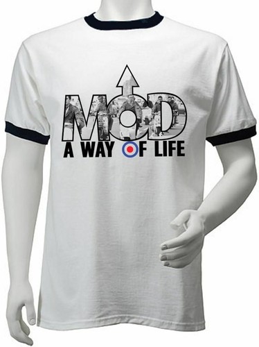 MOD A WAY OF LIFE MEN'S CONTRAST RINGER T-SHIRT - Mods Ska Scooter ...