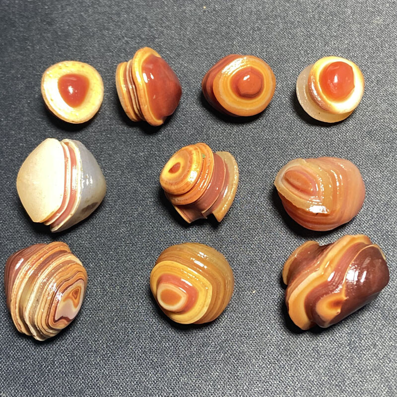 10Pcs Natural Gobi Agate Spiral Pattern Eyes Agate Beads Collection ...