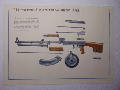 Original Soviet Poster 7.62 Kalashnikov light machine gun (RPK) | eBay
