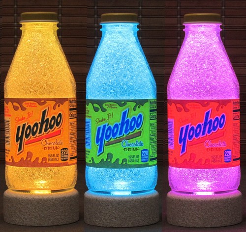 Yoo Hoo 16 oz Glass Bottle Lamp Accent light Remote Color Changing | eBay