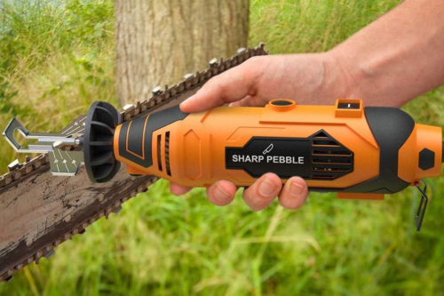 Sharp Pebble Electric Chainsaw Sharpener Kit - Comes with Chain Black/Orange | eBay