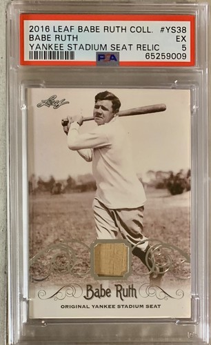 2016 LEAF BABE RUTH COLLECTION YS-38 ORIGINAL YANKEE STADIUM SEAT PSA 5 ...