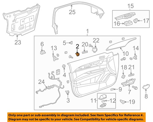 GM OEM 09-20 ATS Front Door Interior Trim-Door Trim Panel Upper Clip ...