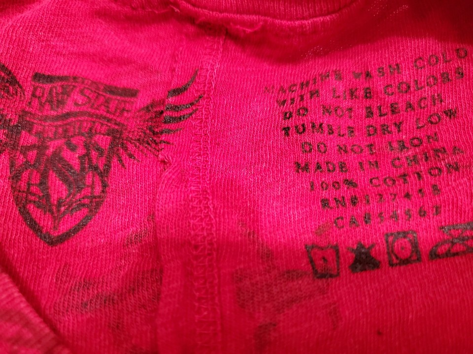 Raw State Redemption Red with Black Distressed Flocking Cross Wings Raw ...