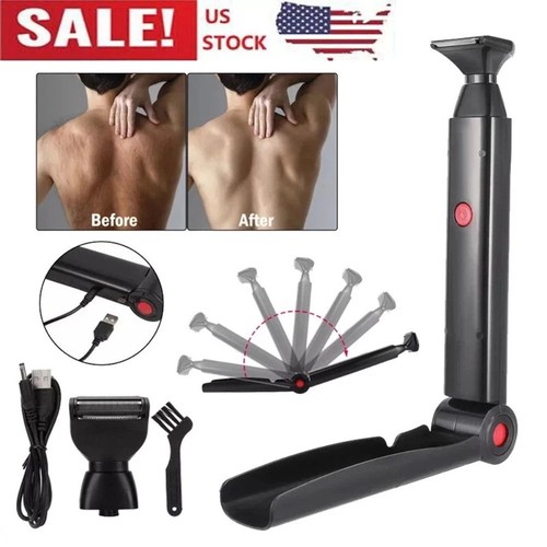 Electric Back Shaver For Men Long Handle Body Hair Removal Facial Razor ...
