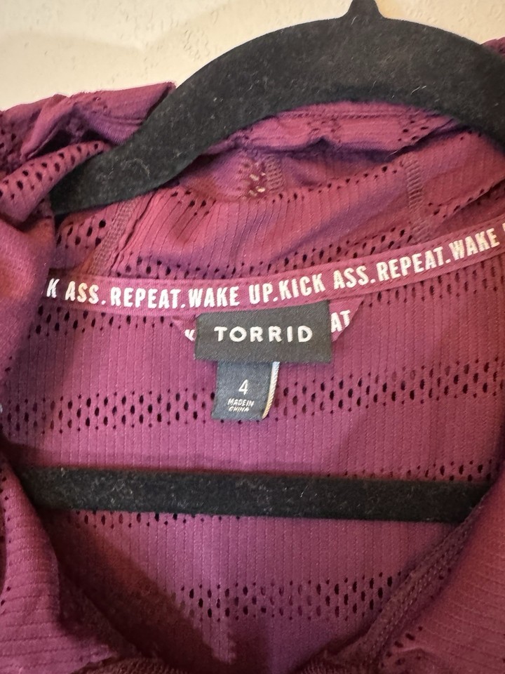 Torrid Size 4 Zip Up Athletic Lightweight Breathable Jacket | eBay