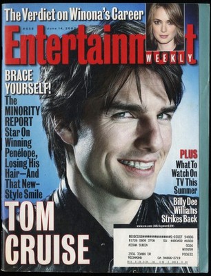 JUNE 14 2002 ENTERTAINMENT WEEKLY, TOM CRUISE, WINONA RYDER, BILLY DEE ...