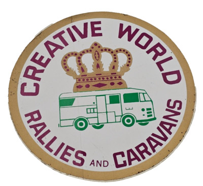 VINTAGE Creative World Rallies & Caravans Trucker RV Sticker Decal 6 ...