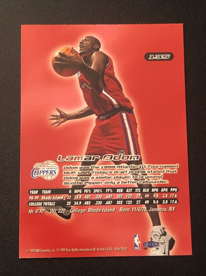 1999-00 Fleer Ultra Lamar Odom Rookie #135 | eBay