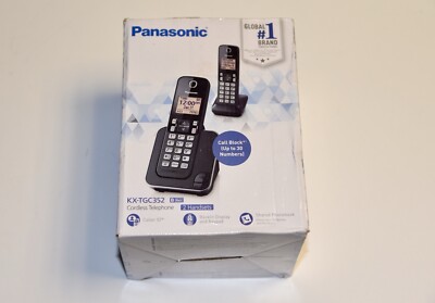 Panasonic DECT 6.0 Plus Cordless 2 Handset Amplified Home Phone Set KX ...