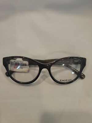 BEBE NOTICE ME BB5100 210 Brown Snake Womens Cat Eye Eyeglasses 51-16 ...