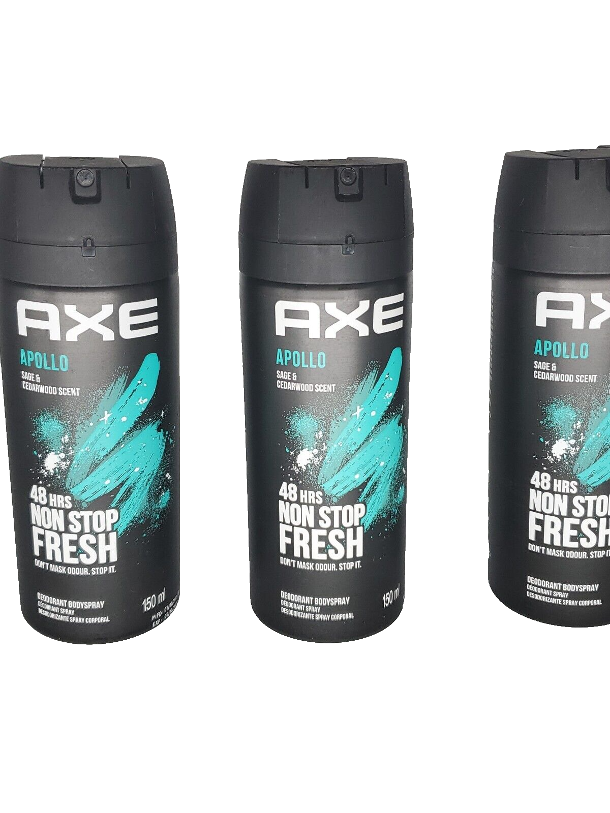 AXE All Day Fresh Apollo 150ml Men's Deodorant Body Spray 3 cans | eBay