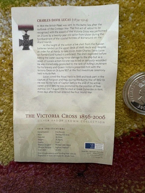 An Interesting Series Victoria Cross Charles Davis Lucas VC Solid ...