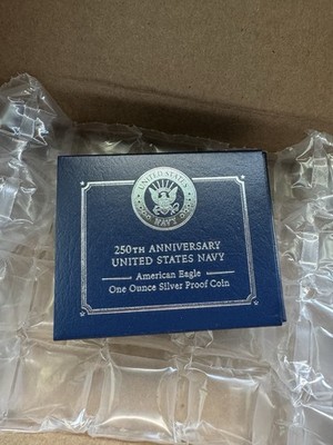 IN HAND 250th Anniversary US Navy American Eagle One Ounce Silver Proof ...