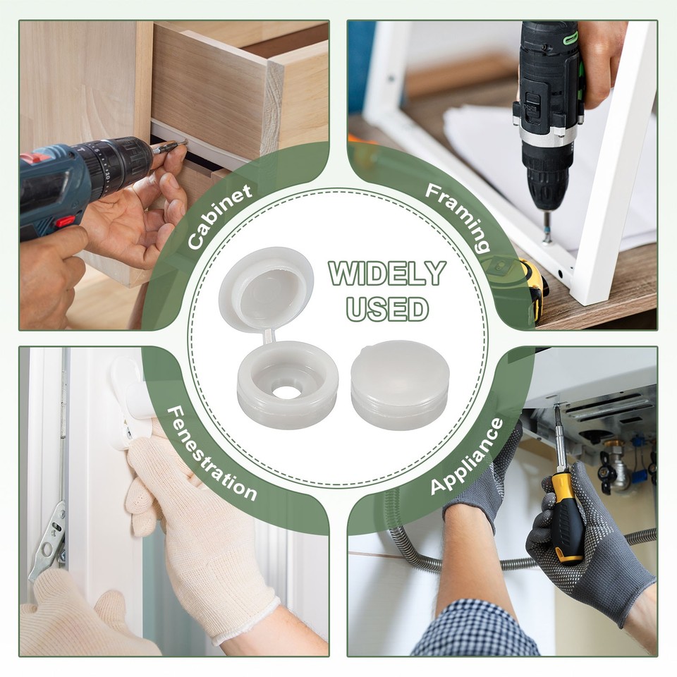 Screw Snap Covers Plastic Hinged Screw Cover Caps 5 mm & 200 Pack ...