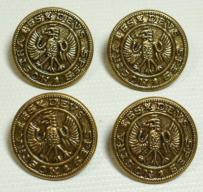 4 VINTAGE TEUTONIC EAGLE MILITARY HESSIAN SOLDIER BUTTONS ES DEVS SPES ...
