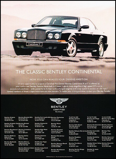 2004 2005 Bentley Continental T Original Advertisement Print Art Ad ...