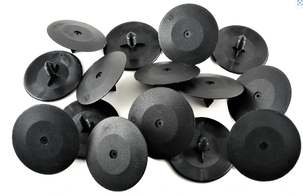 Camaro Hood Pad Clips- 1967-2002- Fits 1/4" Hole- 2" Diameter- 16 clips ...