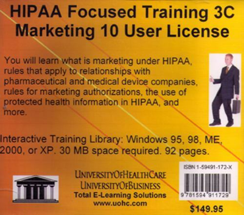 HIPAA Focused Training 3C Marketing, 10 User License by Daniel Farb ...