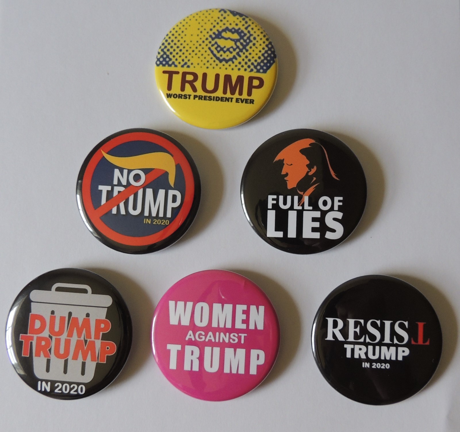 Anti Trump Buttons - Set of 6 that measure 2.25" (NOTRUMP-901) | eBay