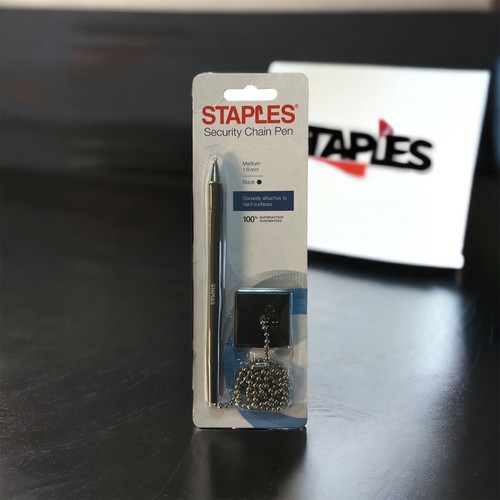 Staples Security Chain Pen Medium 1.0 mm Black Brand New 718103007870| eBay