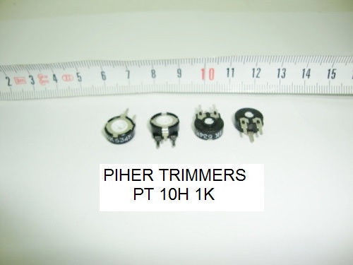 2 x POTENTIOMETERS - TRIMMERS. PIHER PCB PT10V 1 KOhm (10mm. diameter ...