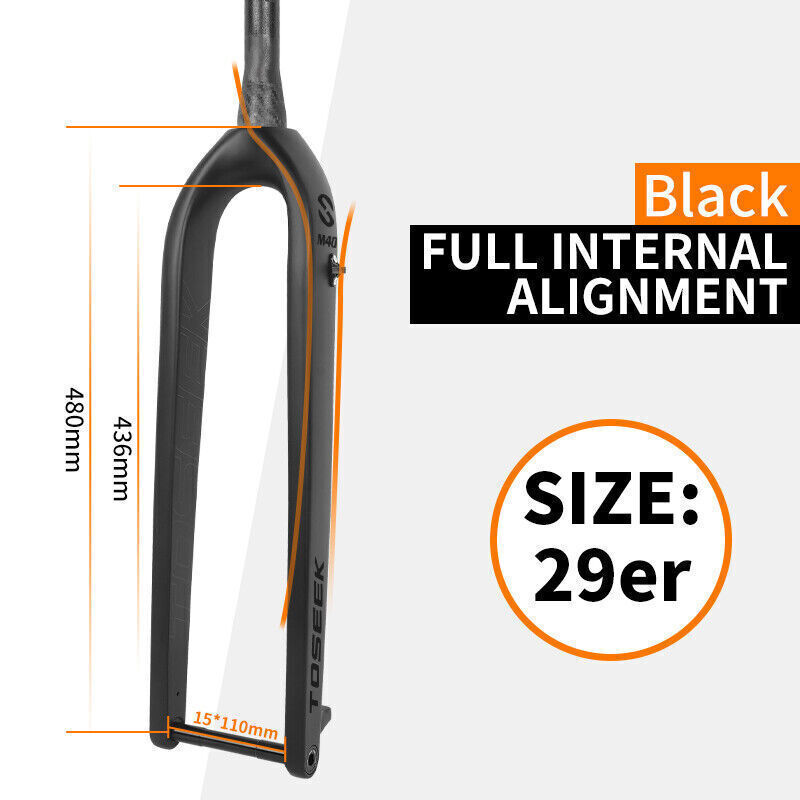 TOSEEK 29" Rigid Bike Bucket Axle BOOST Fork MTB Carbon Fork Disc Brake ...