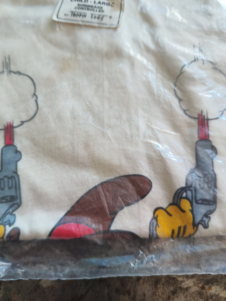 RARE Vintage 70s Mickey Mouse Cowboy Two Guns Disney T Shirt Large ...