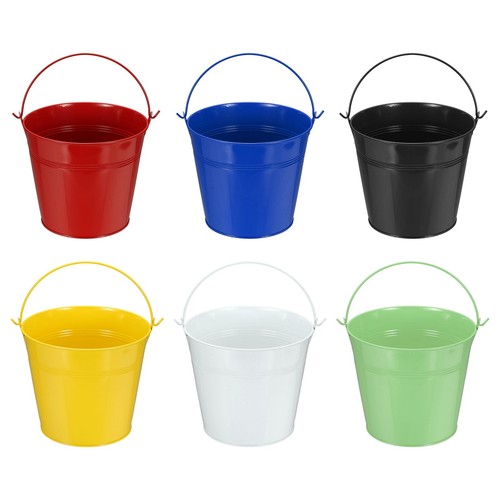 Small Metal Buckets, Mini Buckets with Handle for Party 5" 6Pcs 6 ...