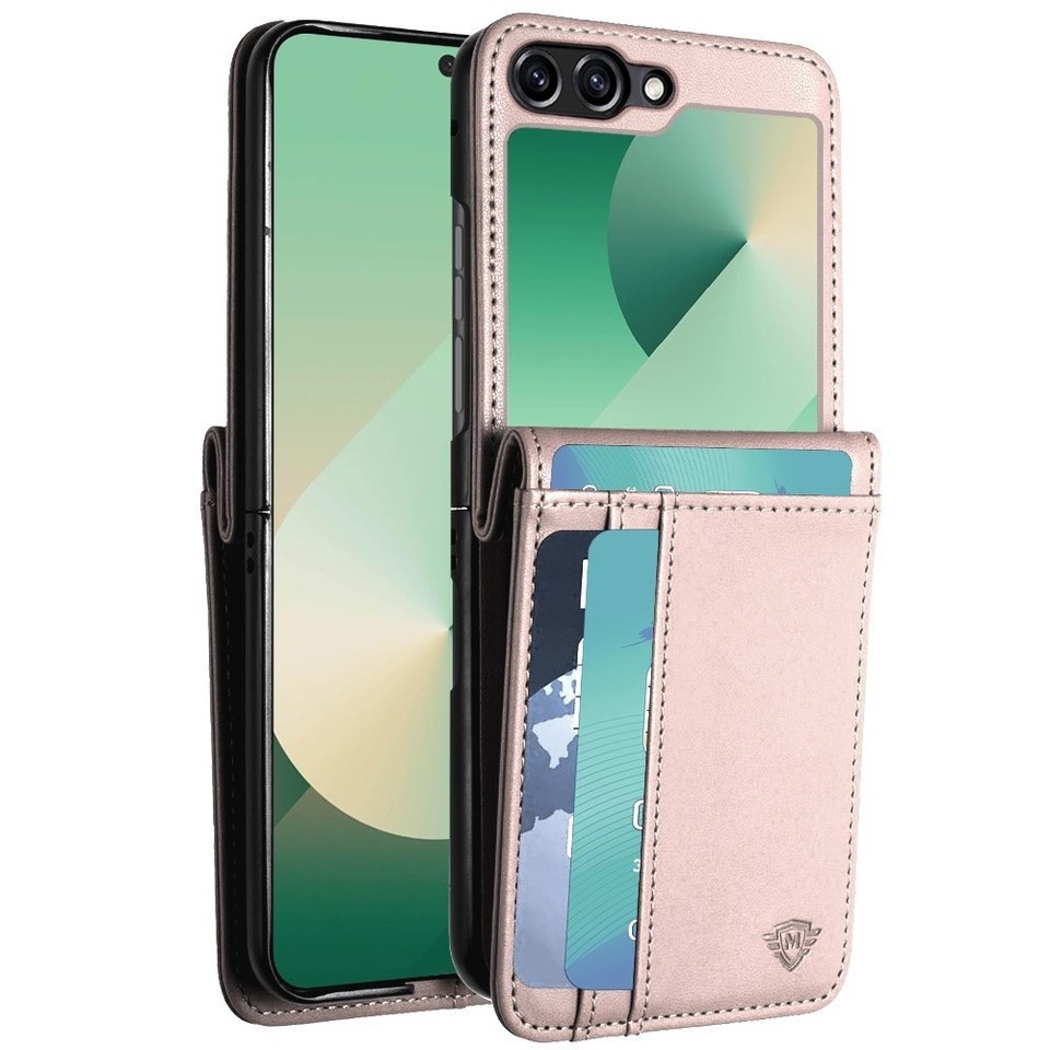 For Samsung Galaxy Z Flip 7 Phone Case Vegan Leather Card Slot Wallet ...