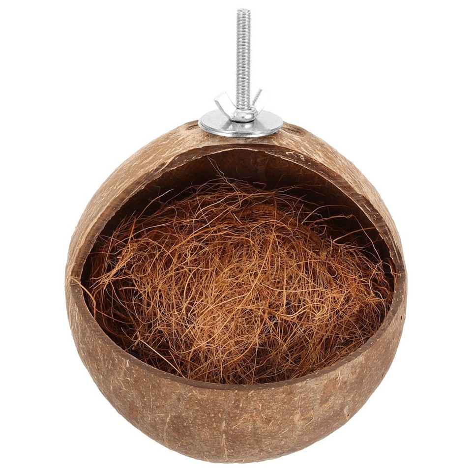 Coconuts Shell Bird House Bird Nest Breeding Nest Parrot Cage Bed ...
