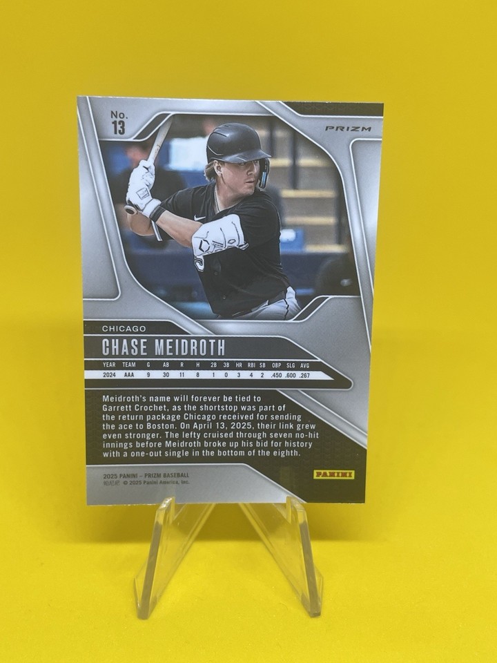 2025 Panini Prizm Baseball CHASE MEIDROTH Green Prizm RC WHITE SOX #13 ...