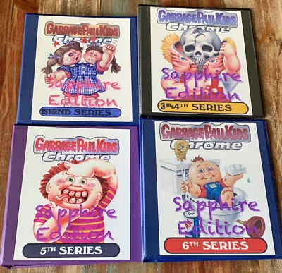 GARBAGE PAIL KIDS 1” STURDY CARD STORAGE BINDERS CHROME SAPPHIRE ALL 4 ...